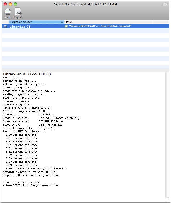 Confirm That The Perl Script Successfully Restored The Winclone Image