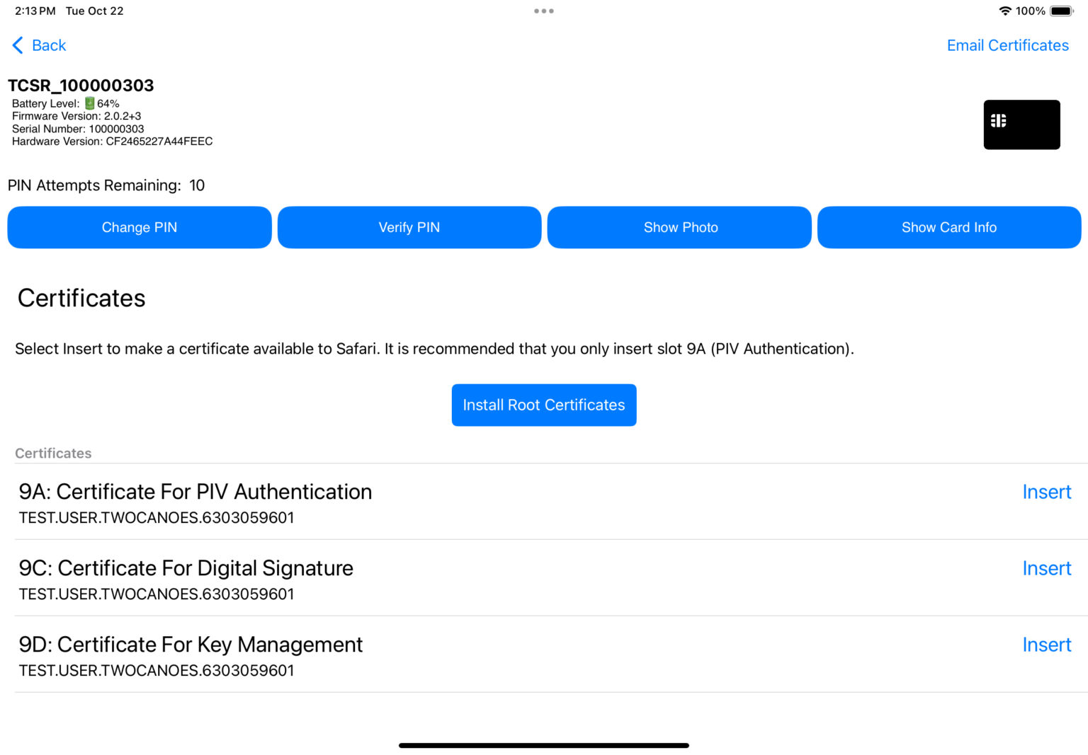 Smart Card Utility Mobile Reader Quick Start Guide – Twocanoes Software